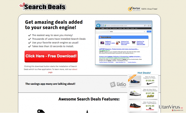 Ta bort Search Deals (Gratis Instruktioner)